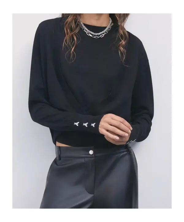 Patrizia Pepe Crew-neck Long-sleeve Knit Top