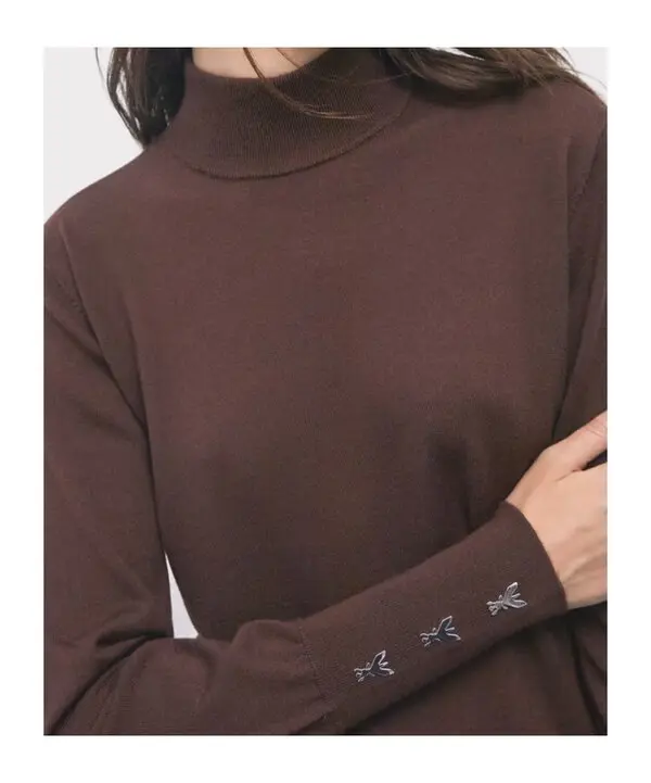 Patrizia Pepe Embellished Turtleneck Knit