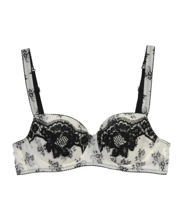 Dolce & Gabbana Two-tone Lace Push-up Bra - White