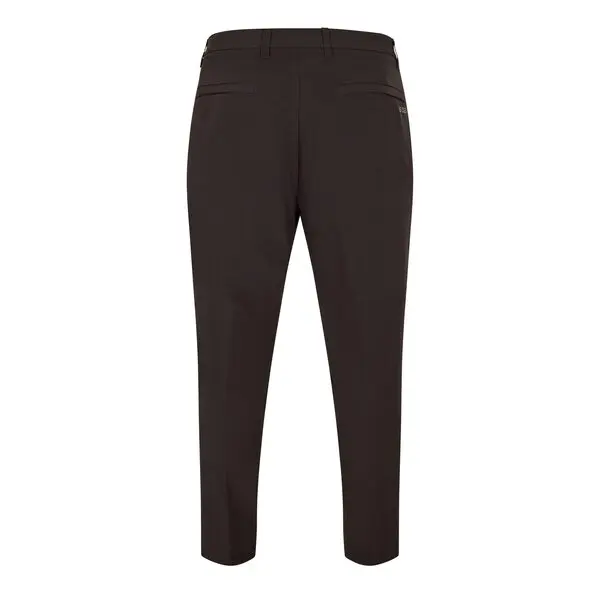 Hugo Boss Solid Color Tapered Cropped Trousers - Black
