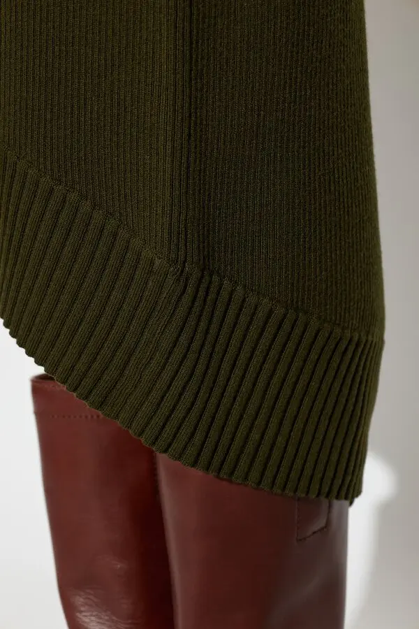 Victoria Beckham Ribbed Knit Midi Skirt - Green