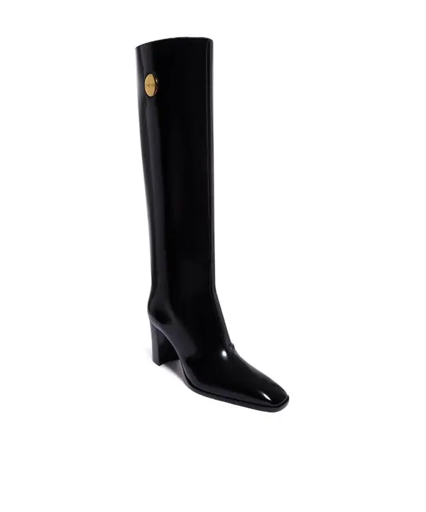 Saint Laurent Square-toe Tall Boots - Black