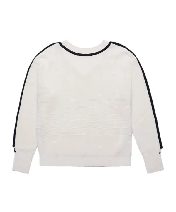 Patrizia Pepe Long-sleeve Ribbed Sweater - White/black