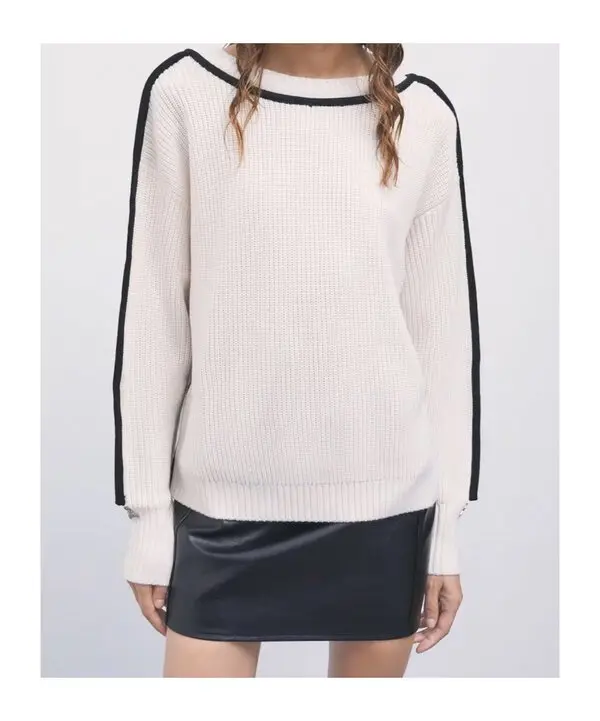 Patrizia Pepe Long-sleeve Ribbed Sweater