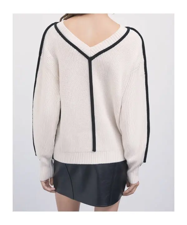 Patrizia Pepe Long-sleeve Ribbed Sweater
