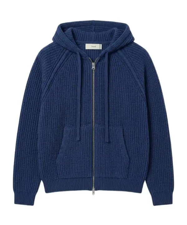 DUNST Hooded Knit Top - Blue