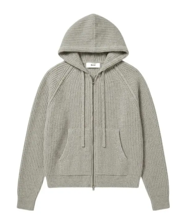 DUNST Zip-up Knit Top - Grey