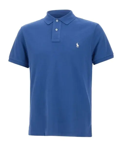Ralph Lauren Polo Logo-embroidered Straight Hem Polo Shirt - Blue