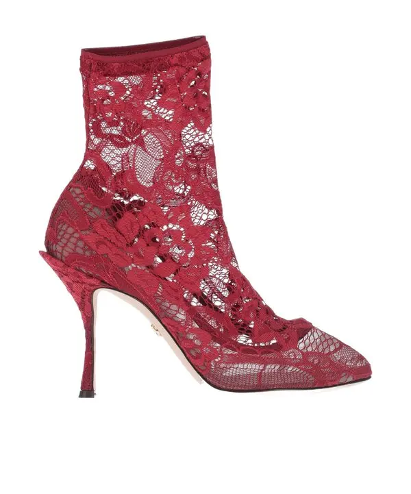 Dolce & Gabbana Sock Ankle Boots - Red