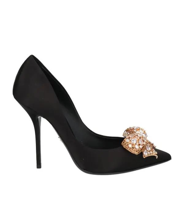 Dolce & Gabbana Satin Bow Thin-heeled Shoes - Black