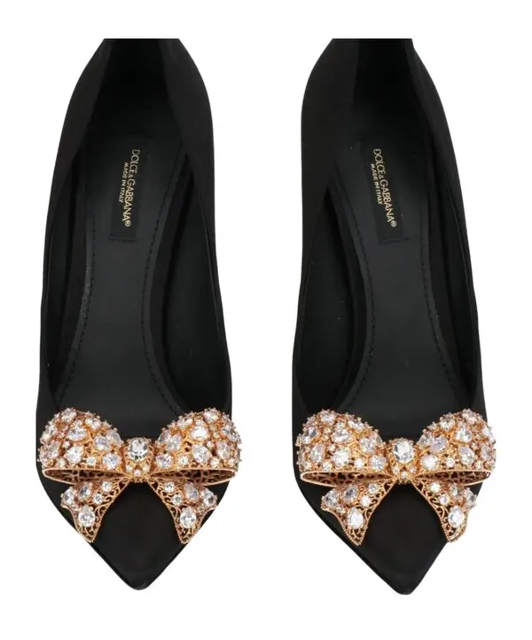 Dolce & Gabbana Satin Bow Thin-heeled Shoes