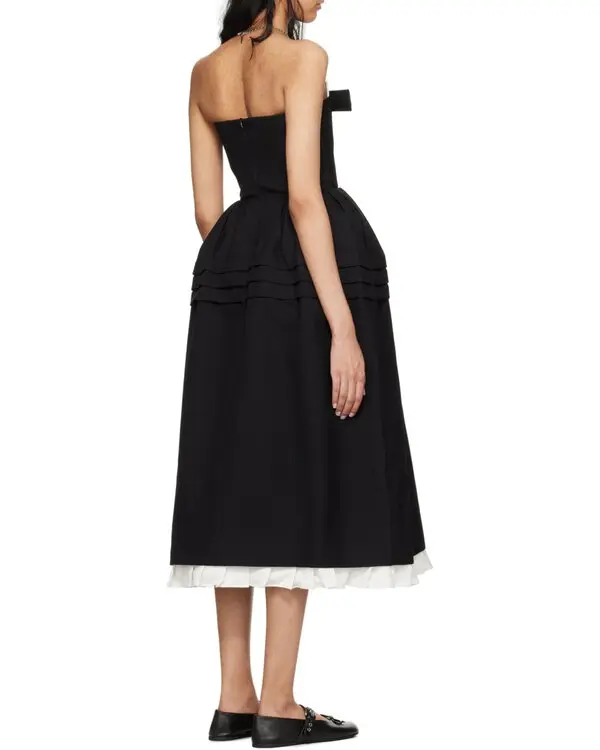 SHUSHU/TONG Two-tone Strapless Midi Dress