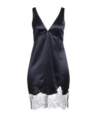 Saint Laurent Two-color Satin Halter Dress - Black