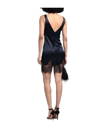 Saint Laurent Two-color Satin Halter Dress
