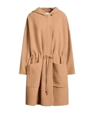 Max Mara Solid Color Long Sleeve Coat With Drawstring Hood