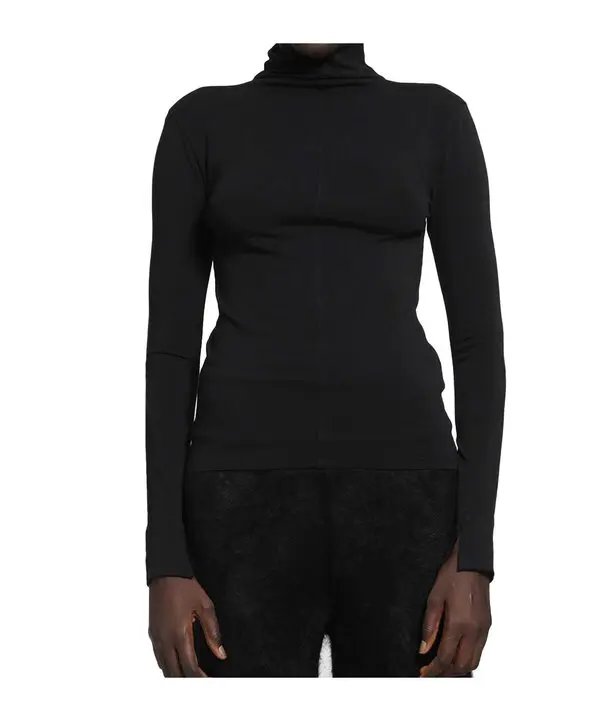 THOM KROM Basic Turtleneck Slim Fit Shirt - Black