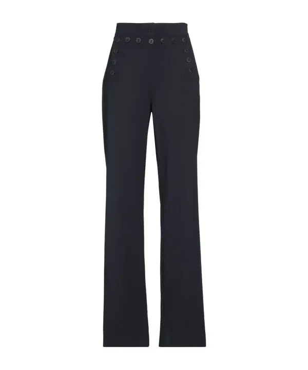 Max Mara Solid-color Slim-flare Pants - Blue