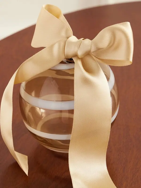 Brunello Cucinelli Set Of Three Striped Glass Ornaments