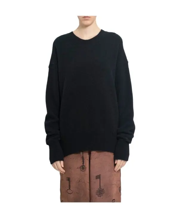 UMA WANG Knitted Crew Neck Jumper - Black