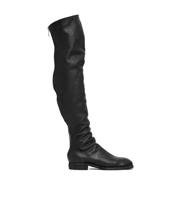 Guidi Thigh-lenth Leather Boots - Black