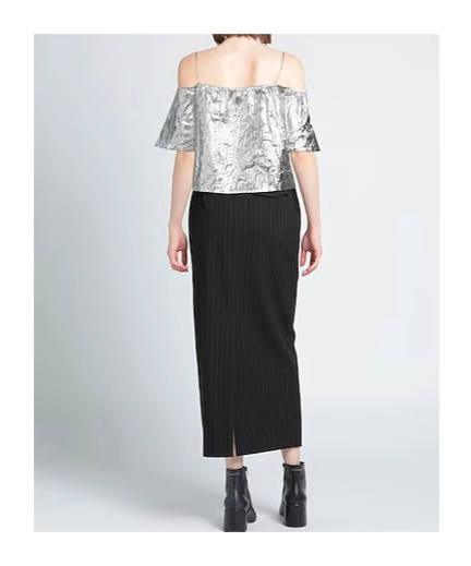 GANNI Metallic Off-the-shoulder Top