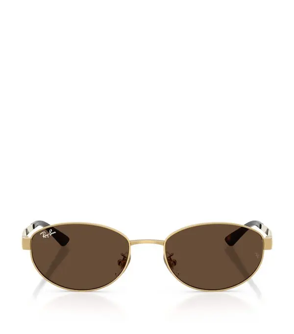 Ray-ban Metal Oval Sunglasses - Gold