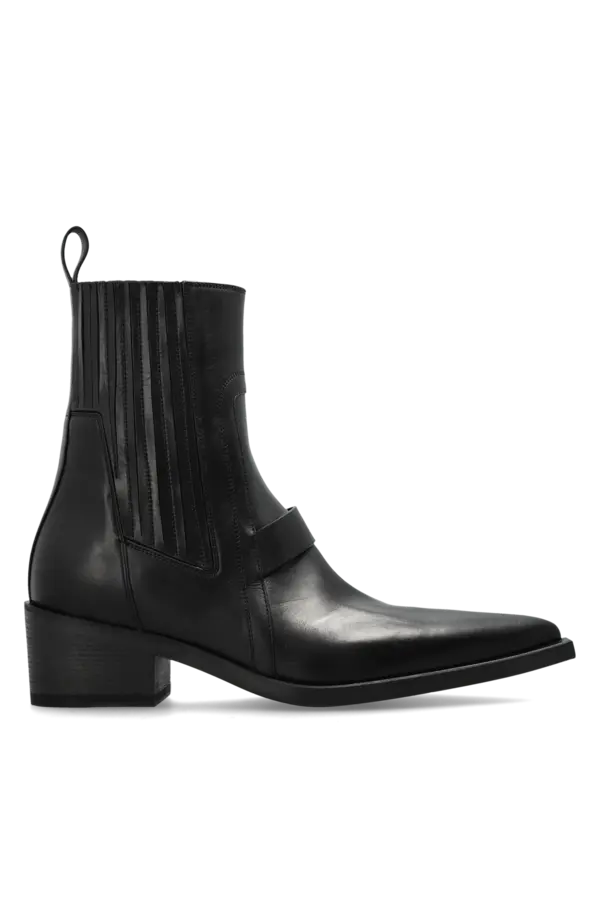 Rick Owens Leather Ankle Boots ‘pointed Sliver - Black