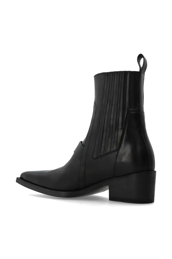 Rick Owens Leather Ankle Boots ‘pointed Sliver