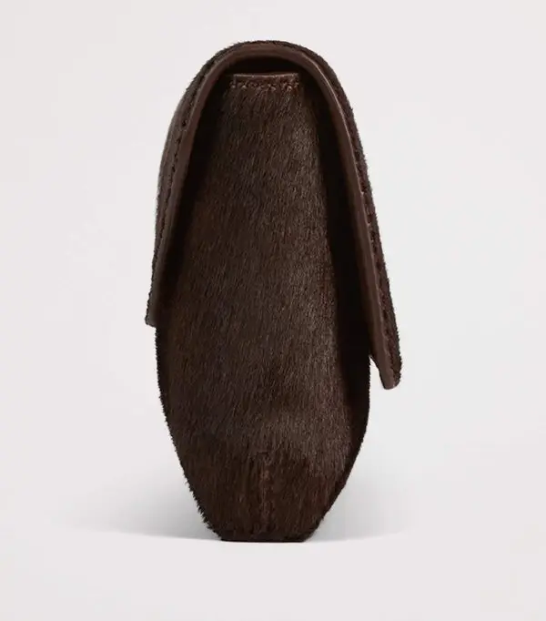 Balmain Long Leather Pony-effect Clutch Bag