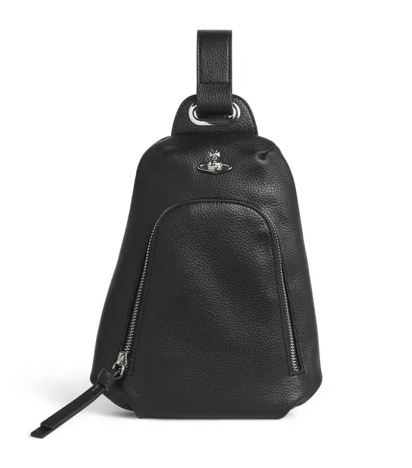 VIVIENNE WESTWOOD Leather Sling Cross-body Bag - Black