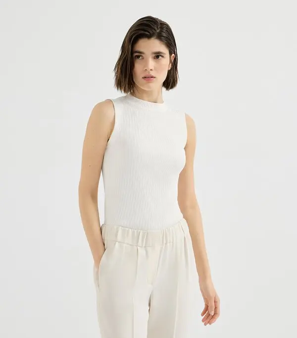 Brunello Cucinelli Cotton Ribbed Tank Top