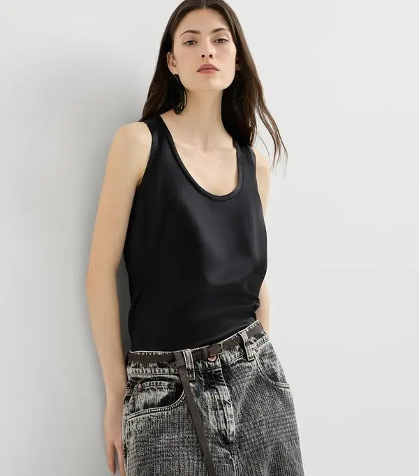 Brunello Cucinelli Stretch-silk Satin Tank Top