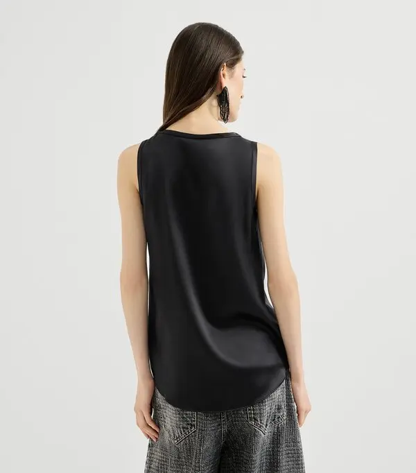 Brunello Cucinelli Stretch-silk Satin Tank Top