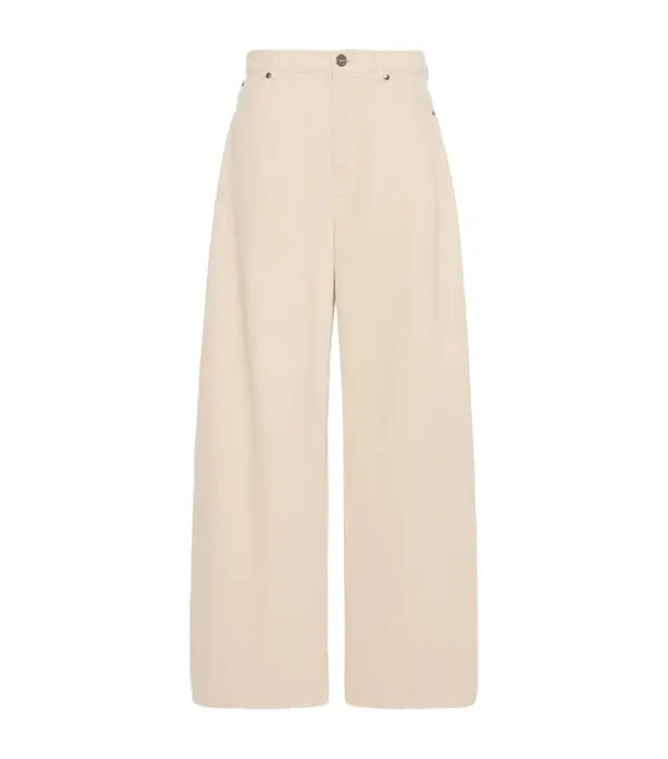 Max Mara Wide-leg Jeans - Ivory