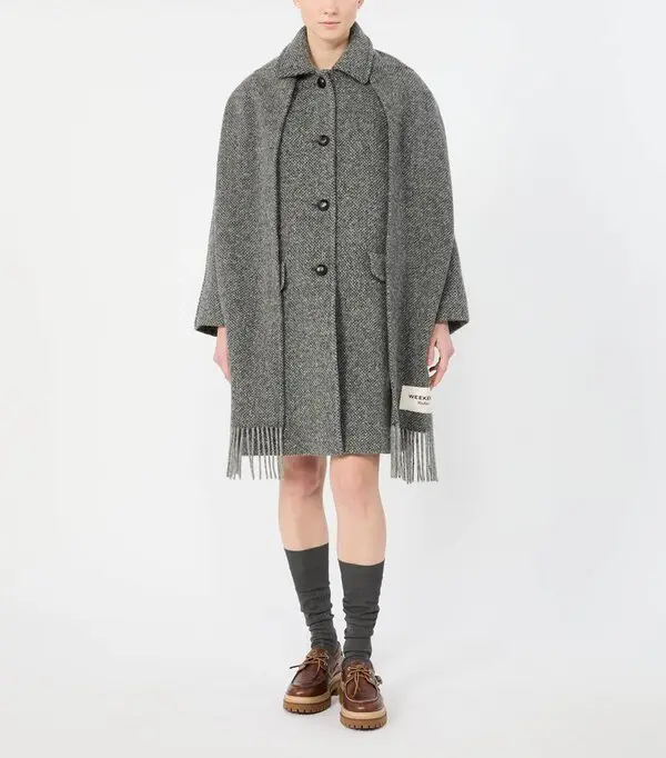 Max Mara Virgin Wool-blend Scarf-detail Coat