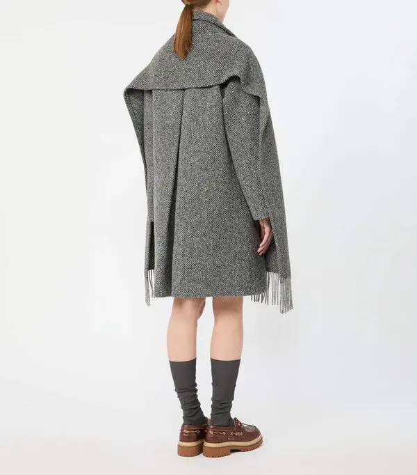 Max Mara Virgin Wool-blend Scarf-detail Coat