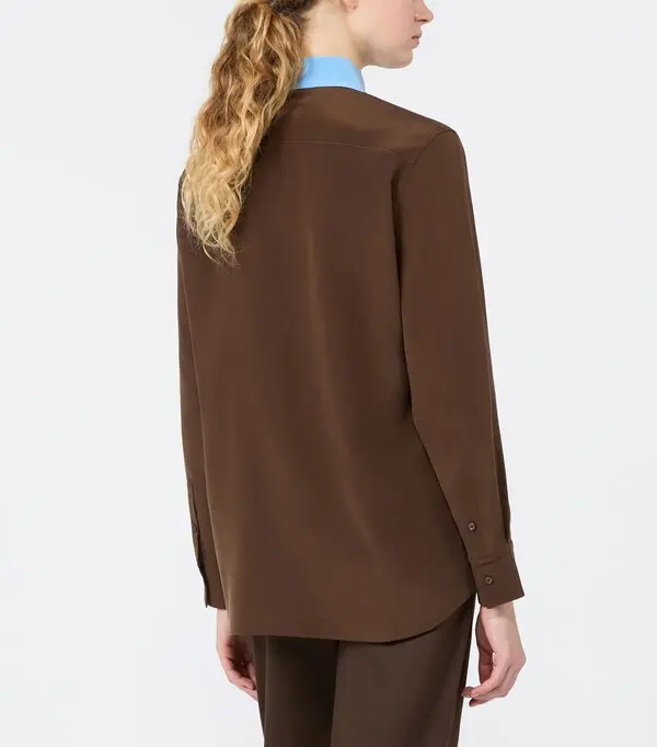Max Mara Silk Contrast Collar Shirt