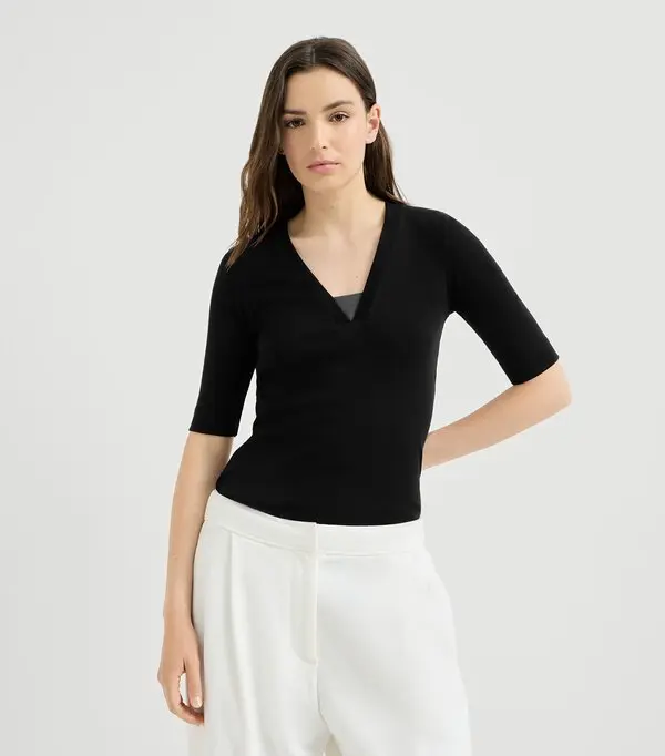 Brunello Cucinelli Monili V-neck T-shirt