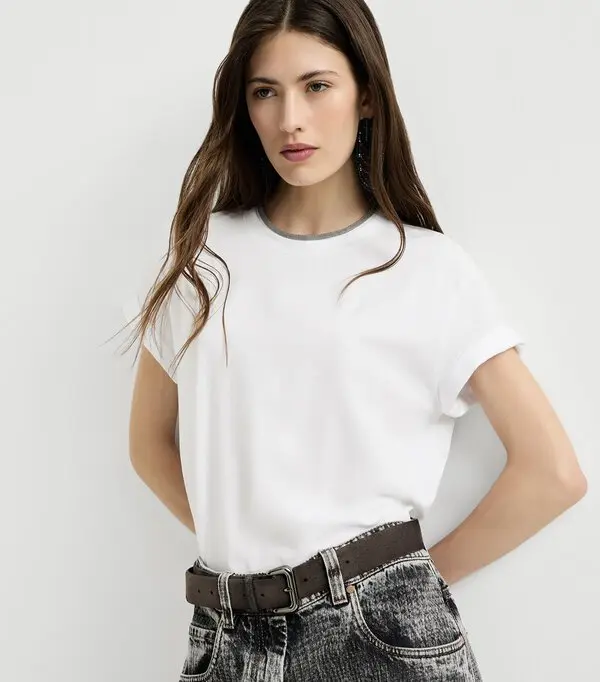 Brunello Cucinelli Monili Detail T-shirt - White
