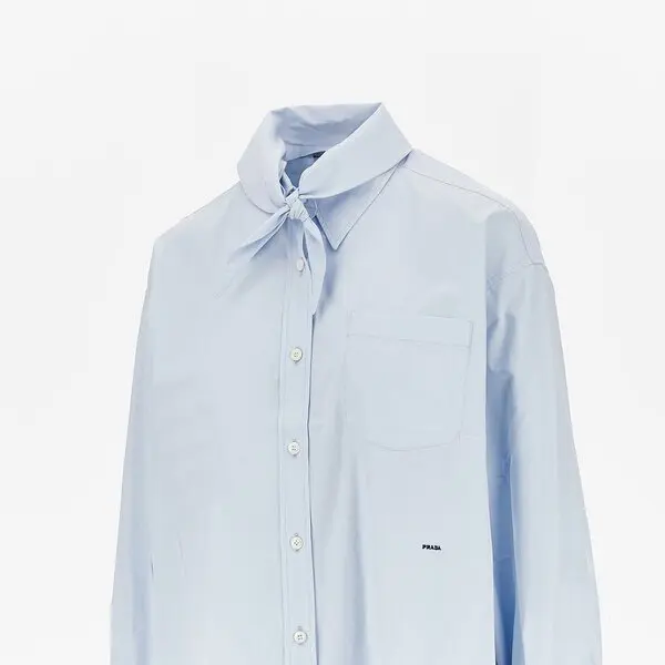 Prada Poplin Shirt With Scarf