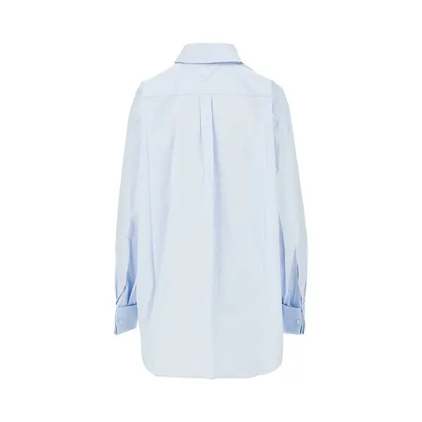 Prada Poplin Shirt With Removable Scarf - Blue