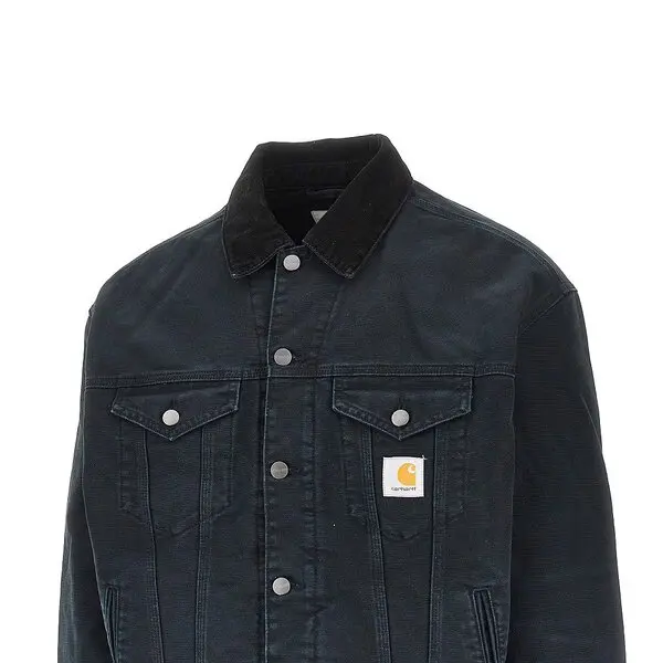 Carhartt Work In Progress Organic Cotton Canvas Trucker Jacket With Corduroy Collar