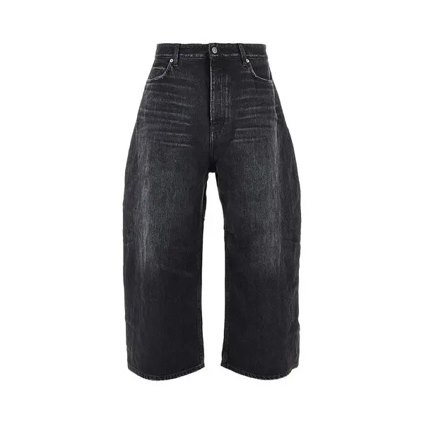 Balenciaga Curved Wide Leg Jeans - Black