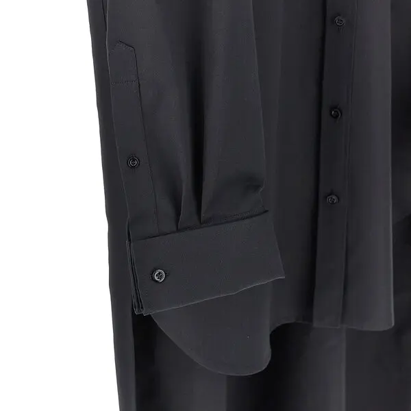 Balenciaga Oversized Poplin Shirt With Train - Black