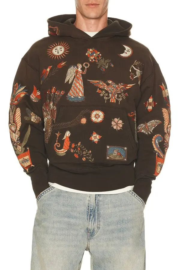 SAMUEL ZELIG Folk Hoodie - Olive Brown