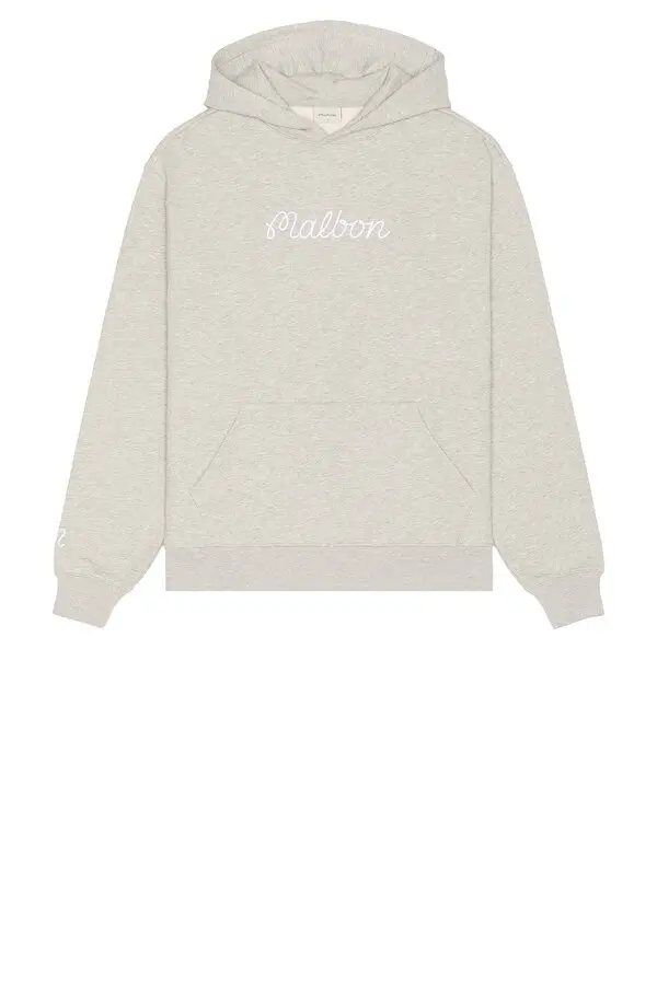 MALBON Embroidered Logo Fleece Hoodie