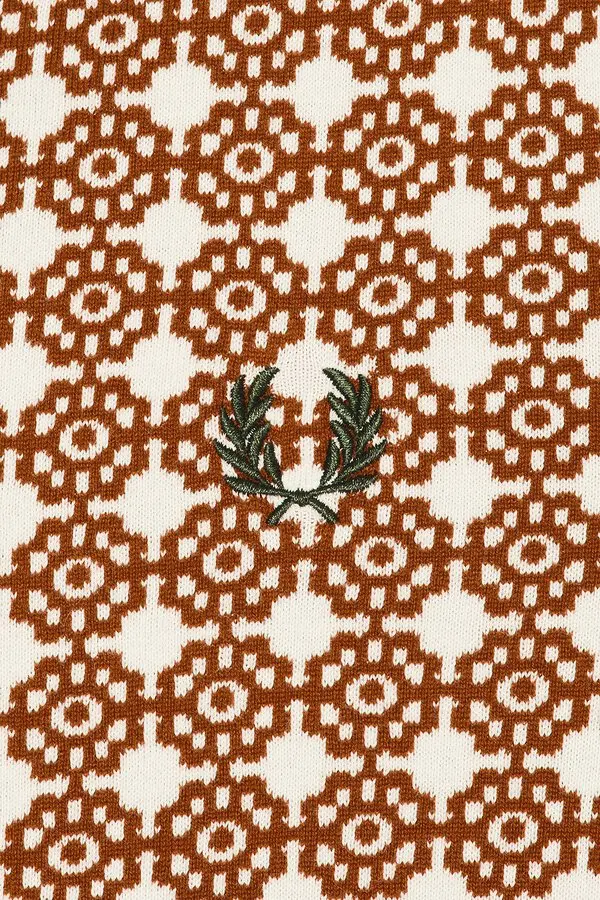 Fred Perry Floral Jacquard Polo - Brandy