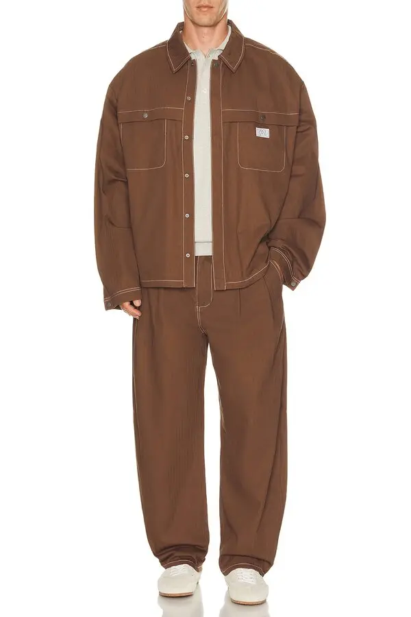 MALBON Station Shirt In Brown