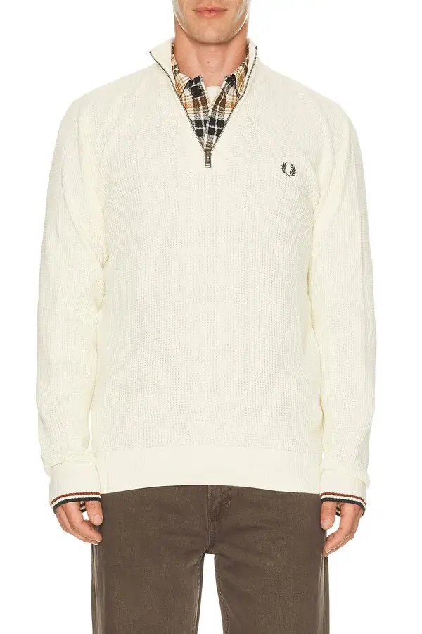 Fred Perry Waffle Stitch Half Zip Jumper