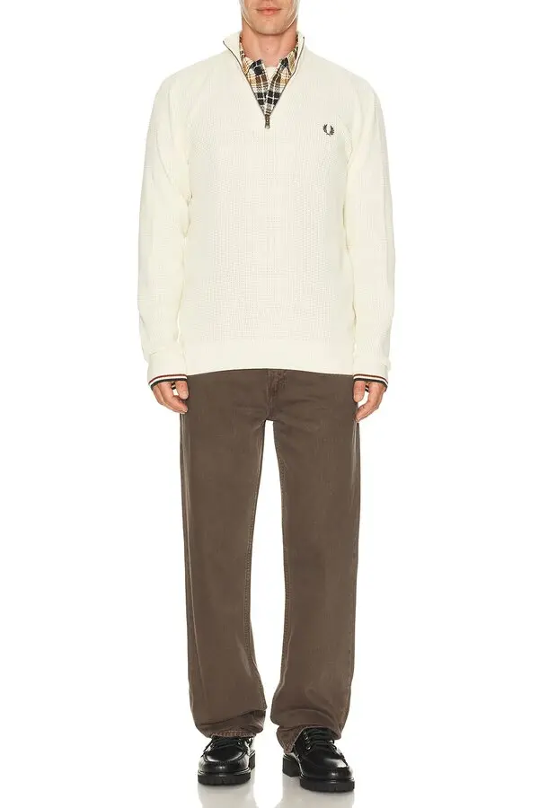 Fred Perry Waffle Stitch Half Zip Jumper